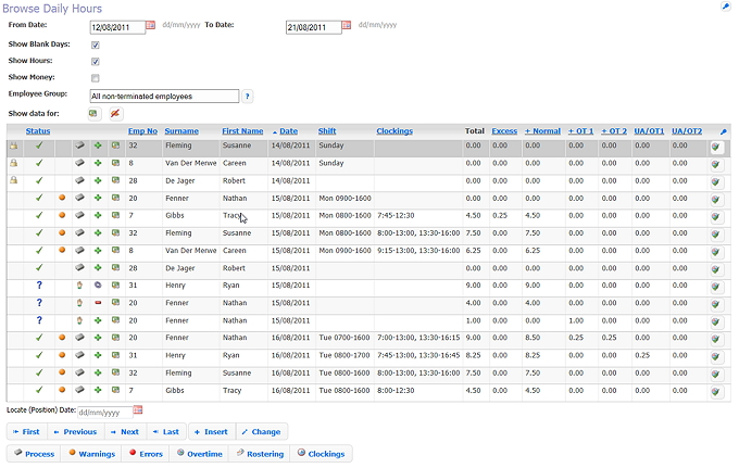 CS Time Features - Web Interface