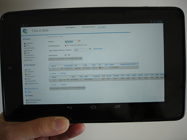 CS Time Features - Web Interface